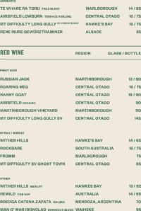 Reign & Pour Restaurant and Bar Auckland - Drinks Menu